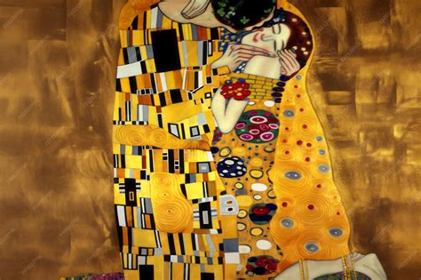 Premium Ai Image Gustav Klimts Art Nouveau Masterpiece The Kiss
