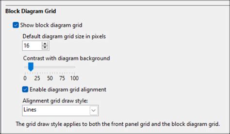 The Default Front Panel Alignment Grid Size Should Be 10 Pixels