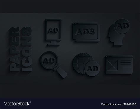 Set Advertising Browser Window And Icon Royalty Free Vector