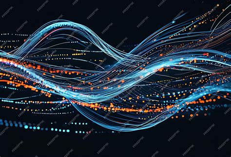 Dynamic Abstract Visualization Depicts Data Flow And Digital Connectivity Premium Ai Generated