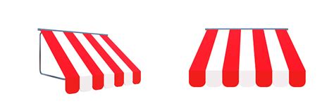 3d 렌더링 45도 및 클리핑 경로로 격리된 빨간색과 흰색 차양 앞면 상점에 대한 스톡 사진 및 기타 이미지 상점 차양 시장 가판대 Istock