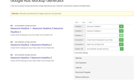 Trình mô phỏng Google Ads Mockup Preview Tool IAC Digital