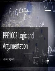 PPE Logic And Argumentation Lecture Argument Basics And Course Hero