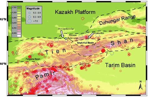 Tian Shan Mountains On World Map