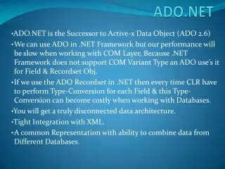 PPT ADO Net PowerPoint Presentation Free Download ID 2880753