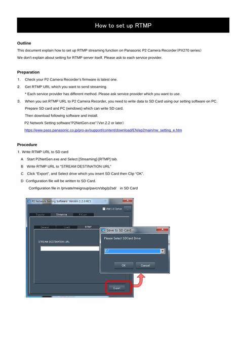 PDF How To Set Up RTMP Panasonic Outline This Document Explain How To Set Up RTMP