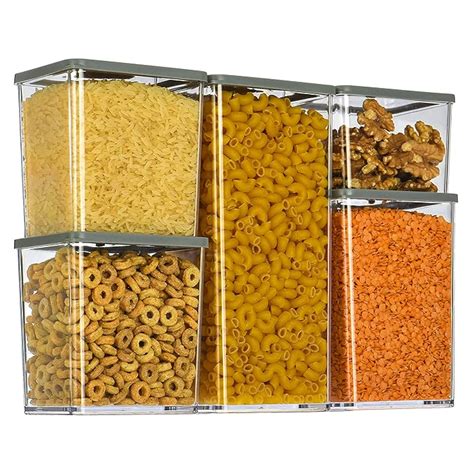 Buy FiNeWaY Pc Stackable Food Storage Containers Box With Airtight Lids BPA Free Cereal Dry