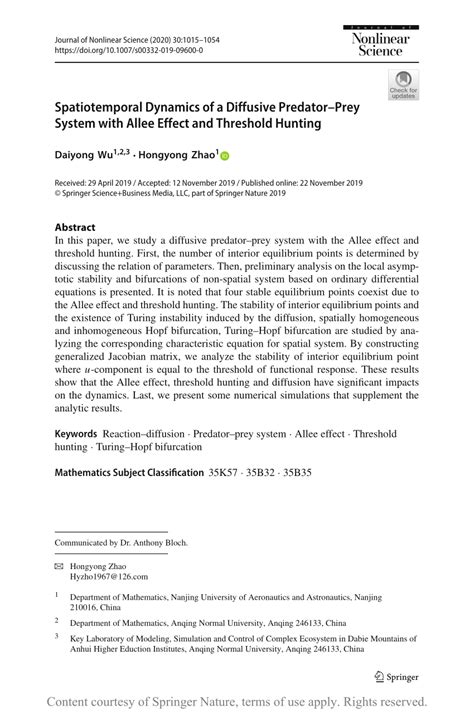 Spatiotemporal Dynamics Of A Diffusive Predatorprey System With Allee Effect And Threshold