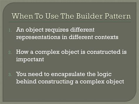 Ppt Builder Pattern Powerpoint Presentation Free Download Id6842057
