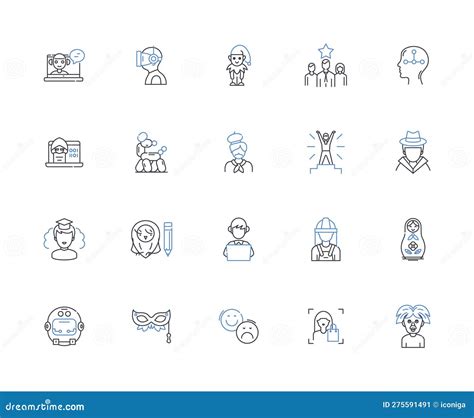 Labor Management Line Icons Collection Efficiency Productivity Communication Coordination