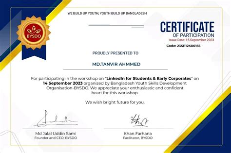 Md Tanvir Ahmmed On Linkedin Thanks Bysdo Provide To Me A Certificate And Learn To Knowledge Of