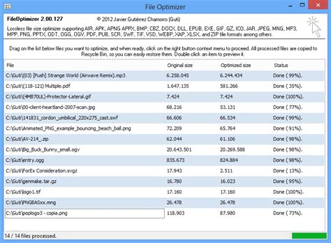 Fileoptimizer A Files Compression Optimizersupports Many Types