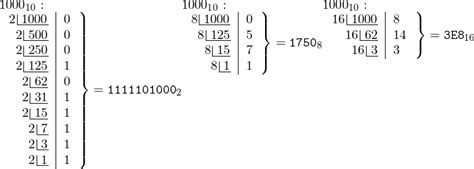 tables how can i illustrate decimal to binary conversion tex
