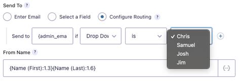 Email Routing In Form Notifications Gravity Forms Documentation
