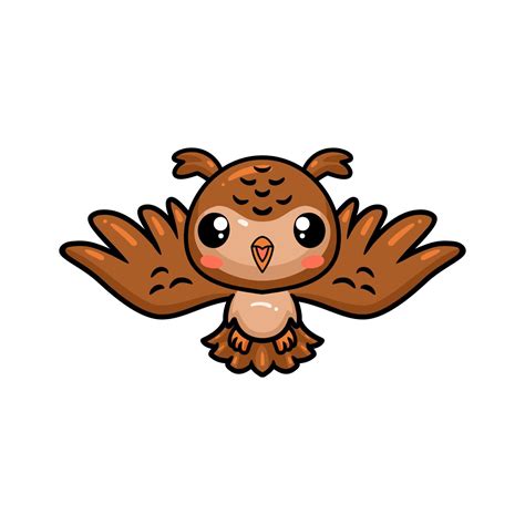 Cute Little Owl Cartoon Flying 12014652 Vector Art At Vecteezy