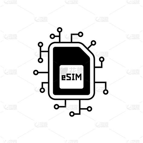 嵌入式sim像esim黑色图标