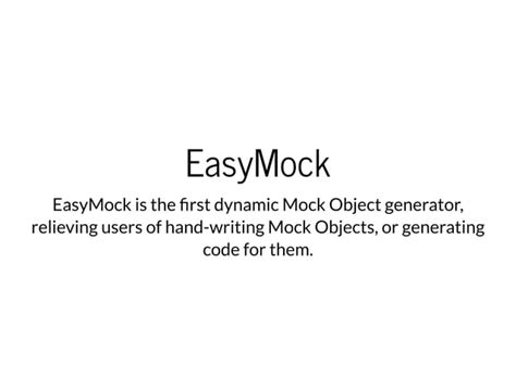 Test Doubles And Easymock Ppt