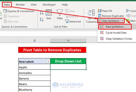 How To Remove Duplicates From A Drop Down List In Excel 4 Methods