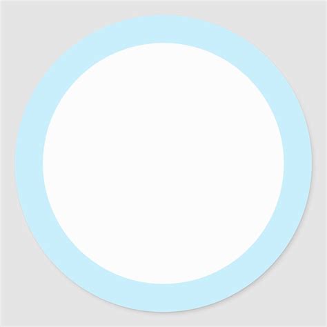 Pale Blue Solid Color Border Blank Sticker