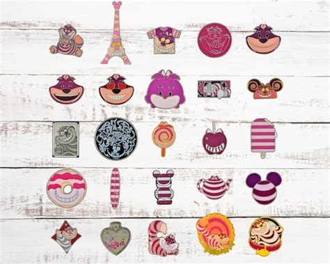 Cheshire Cat Themed 5 Disney Park Trading Pins Randomly Etsy