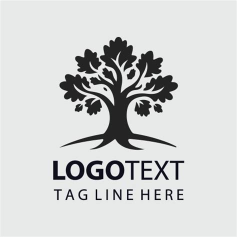 Elegant Oak Tree Logo Royalty Free Vector Image