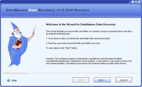 DataNumen Data Recovery indir Windows Sürücüler Üzerindeki Kayıp Verileri Kurtarma Yazılımı