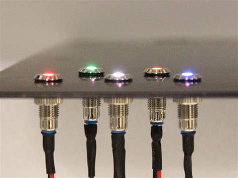 Led Indicator Light Flush Panel Mount Aluminum Chrome Housing