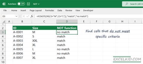 NOT Function Excel Bootcamp