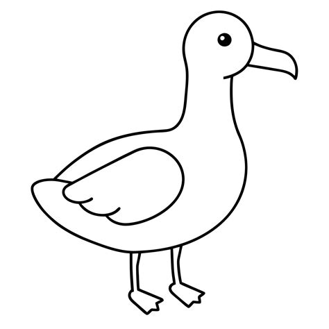 A Drawing Of A Simple Cute Albatross Illustration Line Art 51002821 Vector Art At Vecteezy