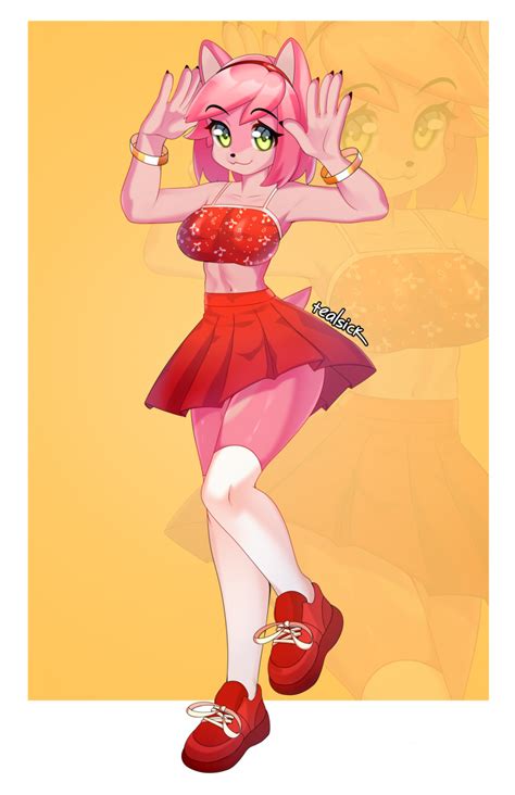 185461 Safe Artistblizart Amy Rose Sonic Eulipotyphlan