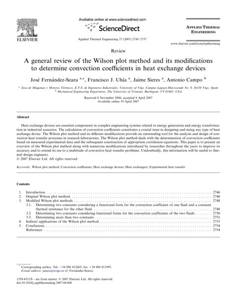 Wilson Plot Method Review Convection Coefficients
