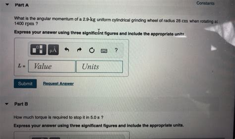 solved constants part a what is the angular momentum of a