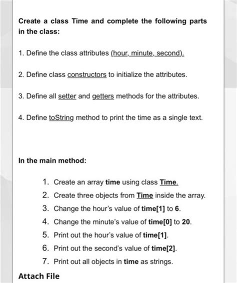 Solved Create A Class Time And Complete The Following Parts