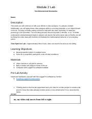 Exploring Projectile Motion Video Analysis In Two Dimensional Course Hero