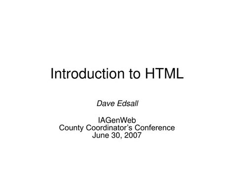 PPT Introduction To HTML PowerPoint Presentation Free Download ID 3509955