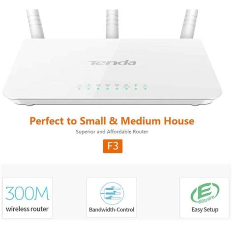 Jual Tenda F3 300mbps Wireless Router Bandwidth Control 3 Antena Di