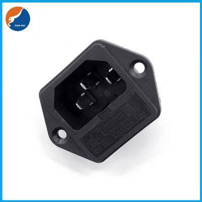 R14 C 1HB1 3PIN IEC C14 Inlet Male Connector Power Plug Socket With 5x20mm Fuse Holder