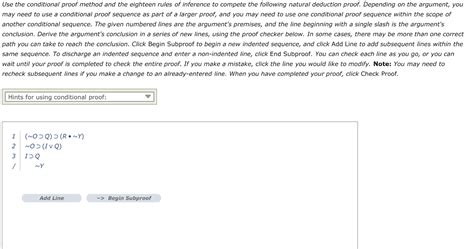 Solved Use The Conditional Proof Method And The Eighteen