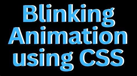 Blinking Animation Using Css Learn With Joynal Youtube
