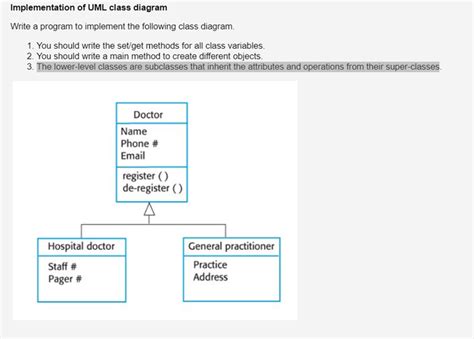 Solved Implementation Of UML Class Diagram Write A Program Chegg