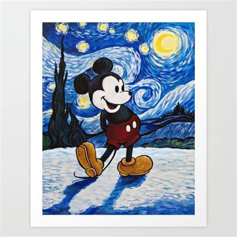 Starry Night Mickey By Artistiqueimagery Starry Night Mickey Art
