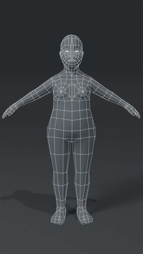 人体基础网格 10 件装 1000 个多边形3d模型 Turbosquid 1671862