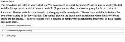 solved can someone help me procedure 6 pts the procedures are