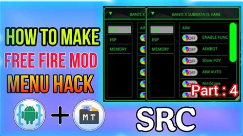 How To Make Free Fire Mod Menu Hack।part 4।ff Mod Menu Src 🤯 Ff Make
