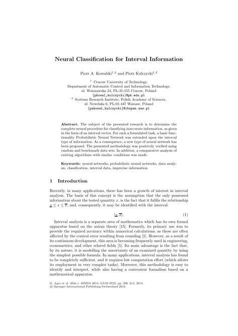 pdf neural classification for interval information