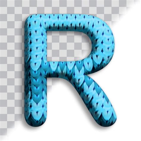 Premium Psd Blue Sweater Fabric 3d Letter R