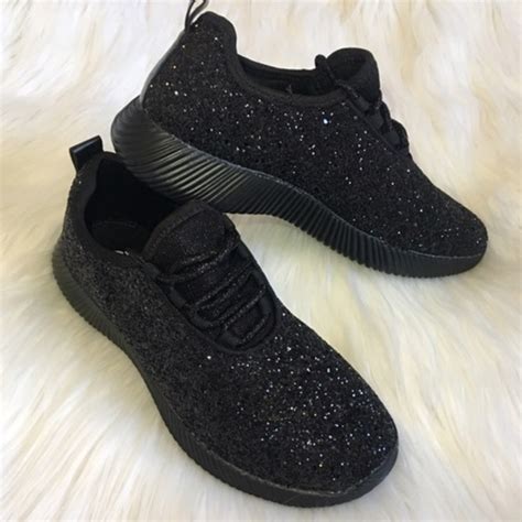 Shoes Black Glitter Monochromatic Sparkle Athletic Sneak Poshmark
