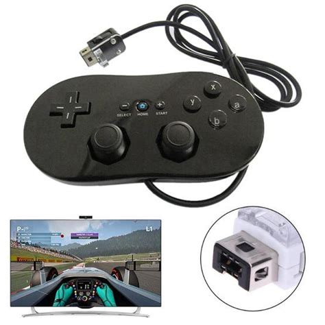 Wii Classic Second Generation Handle Wired Game Controller Gamepad Black