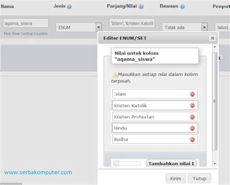 Tipe Data Enum Pada Mysql Serba Komputer