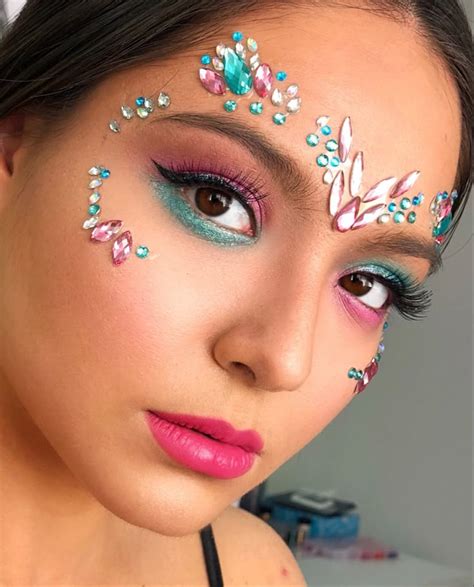 Color Makeup Maquillaje Ojos Carnaval Maquillaje Con Gemas